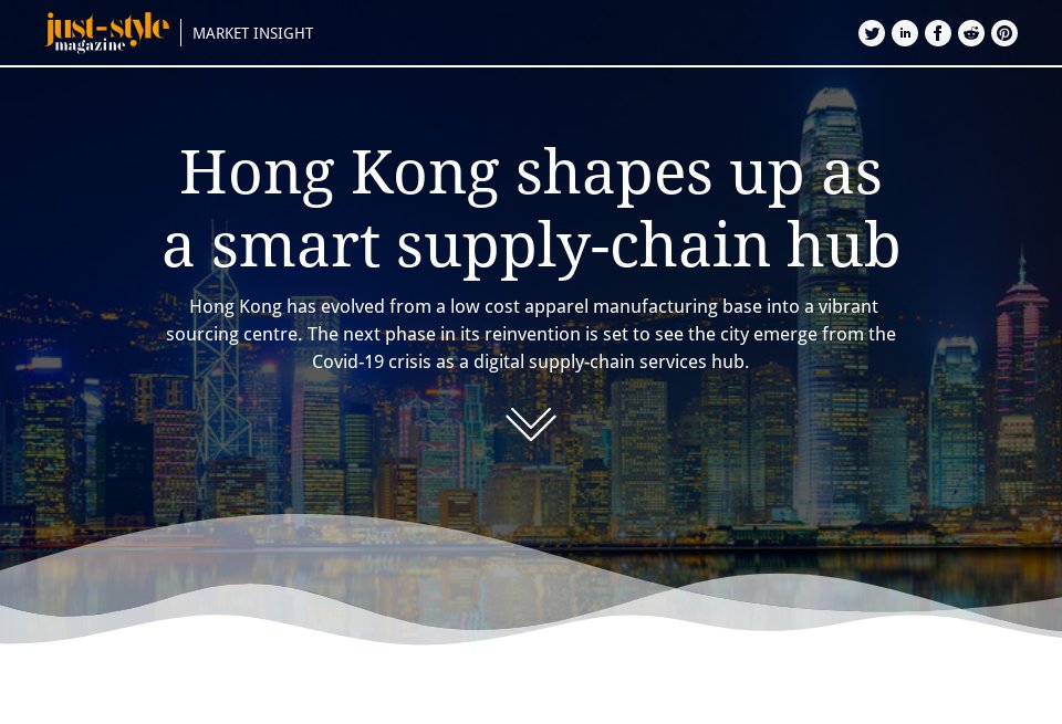 Hong Kong shapes up as a smart supply-chain hub - just-style magazine ...