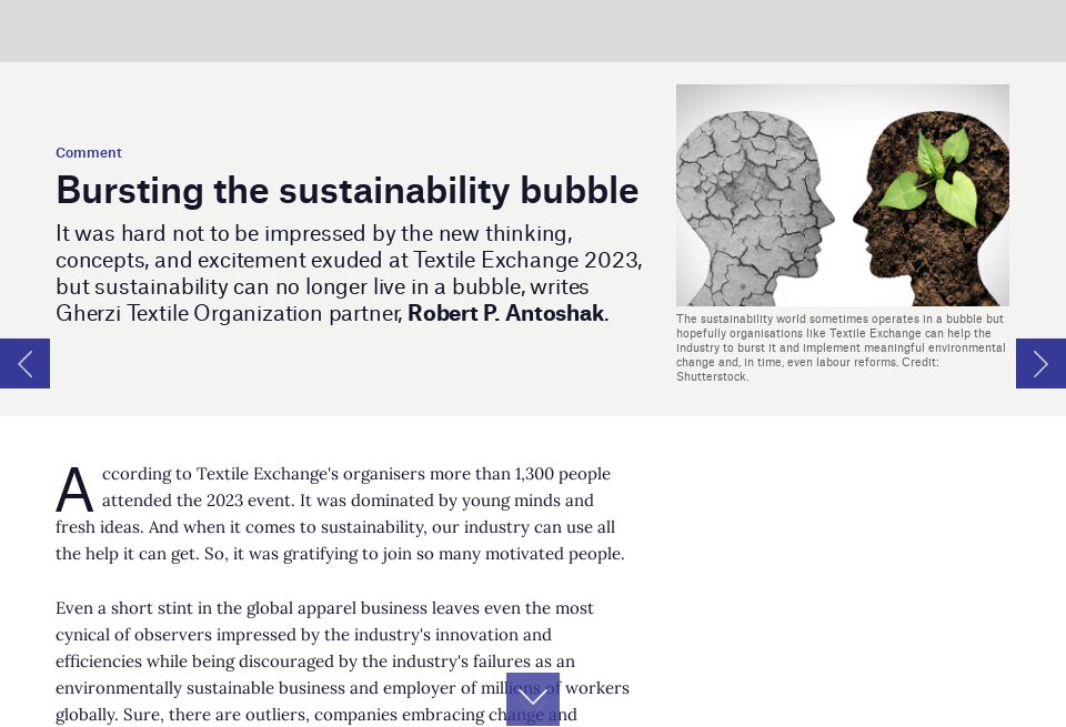 Bursting the sustainability bubble - Just Style magazine | Issue 18 | December 2023