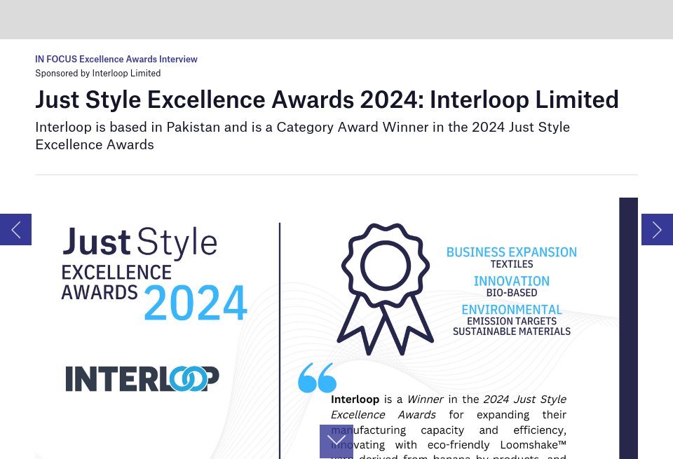 Excellence Awards: Interloop Limited - Just Style magazine | Issue 20 | December 2024
