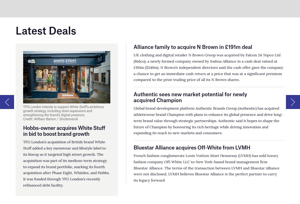 Latest Deals - Just Style magazine | Issue 20 | December 2024