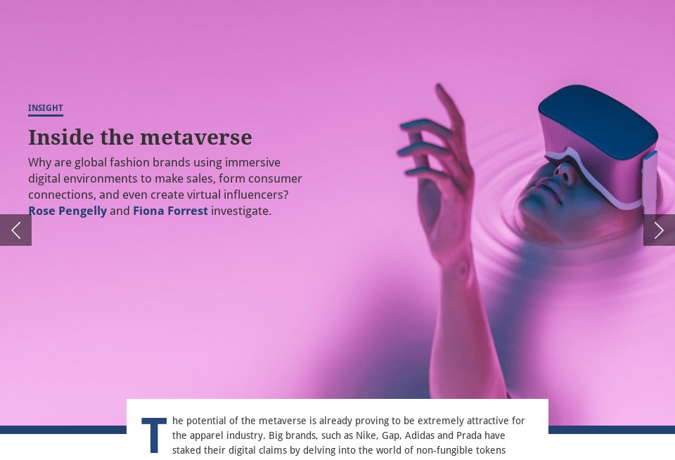 Inside the metaverse - just-style magazine | Issue 12 | June 2022