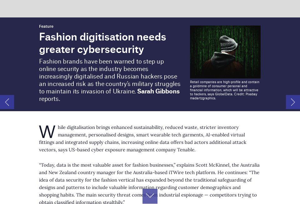 Fashion sector digitisation demands greater cybersecurity - Just Style ...