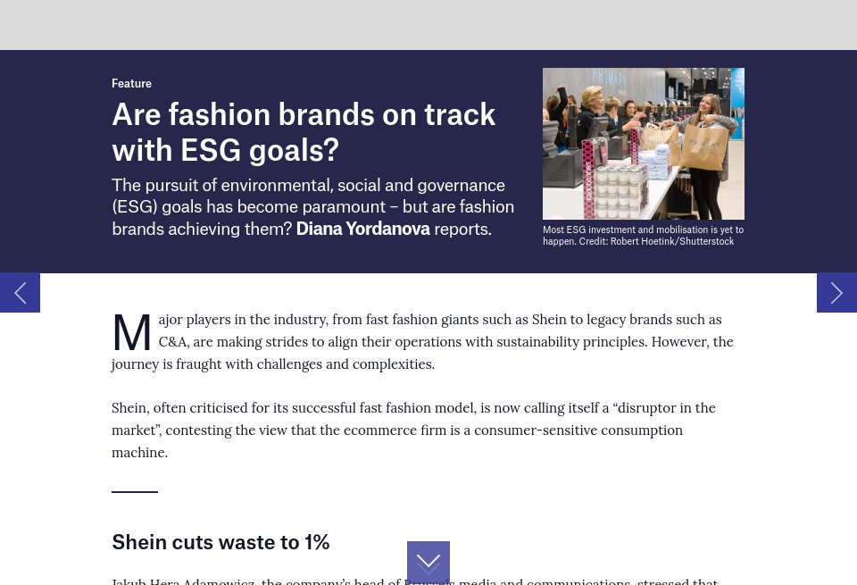 Are fashion brands on track with ESG goals? - Just Style magazine ...