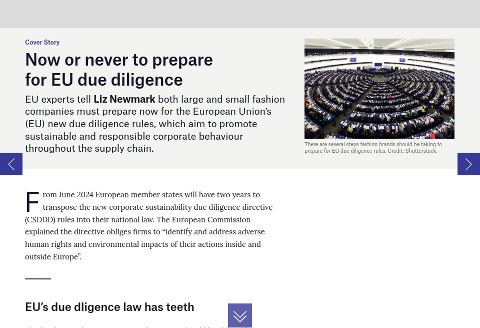 Now or never to prepare for EU due diligence - Just Style magazine ...