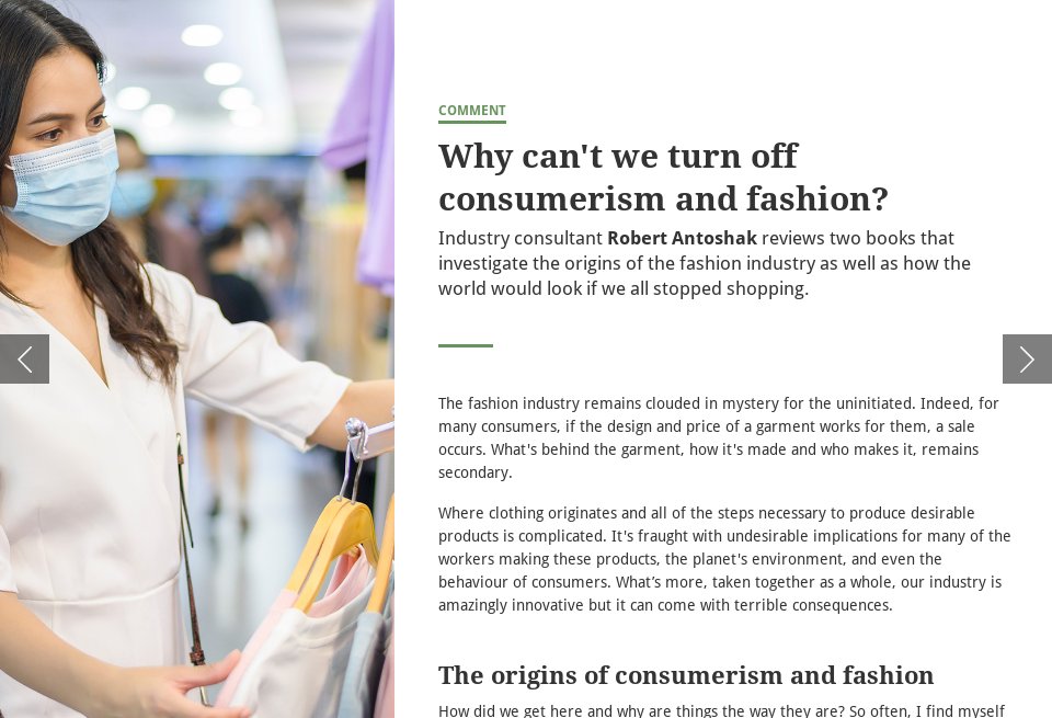 Why can't we turn off consumerism and fashion? - just-style magazine ...