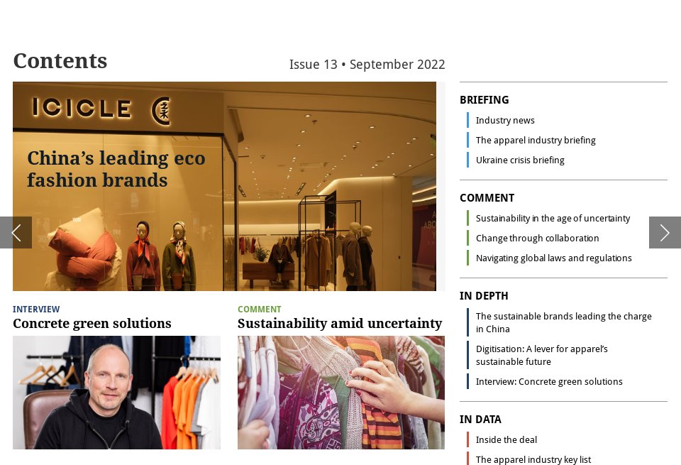 Contents - Just Style magazine | Issue 13 | September 2022